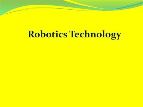 Introduction To Robotics Ppt