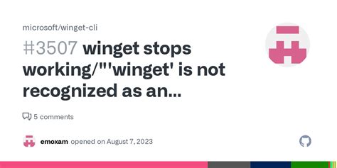 Winget Stops Workingwinget Is Not Recognized As An Internal Or