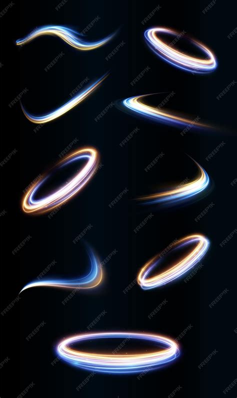 Premium Vector Light Blue And Yallow Twirl Curve Light Effect Of