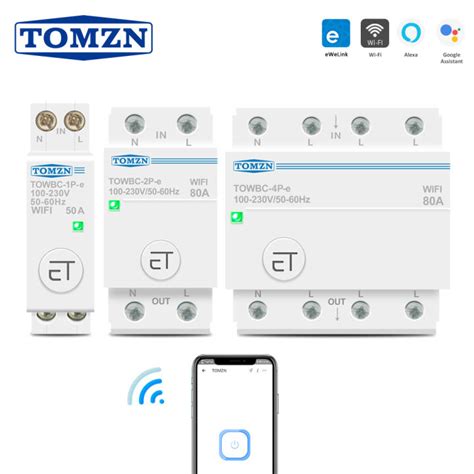 Breaker Din Rail Wifi Circuit Breaker Smart Switch Remote Voice Control By Ewelink App For Smart