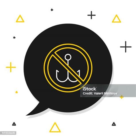 흰색 배경에 격리된 낚시 아이콘 없음 금지 기호 다채로운 개요 개념 벡터 Prohibition에 대한 스톡 벡터 아트 및 기타 이미지 Prohibition 경계 표지