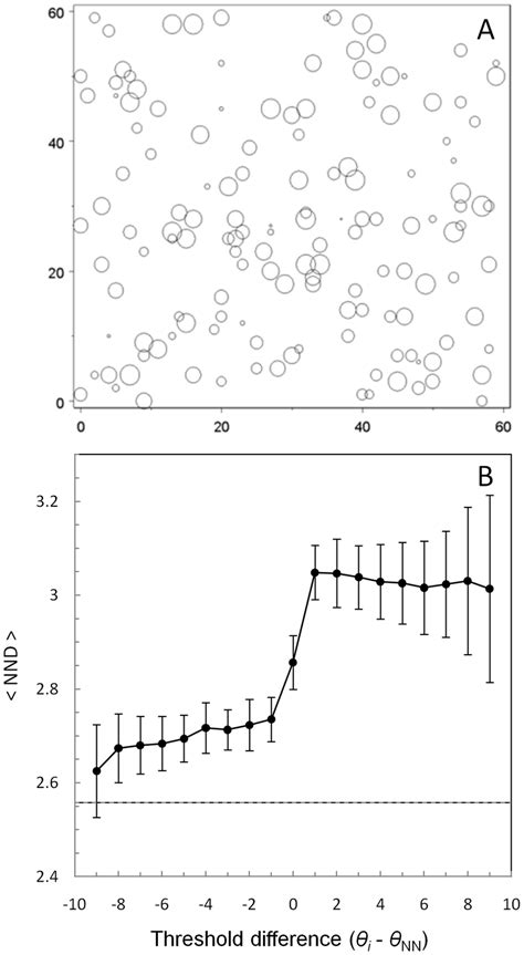 the distance separating neighbouring ants depends upon the difference