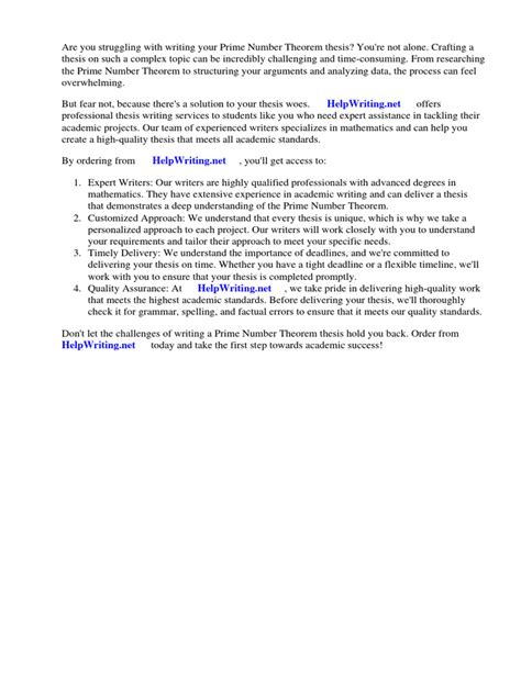 Prime Number Theorem Thesis Pdf Prime Number Numbers