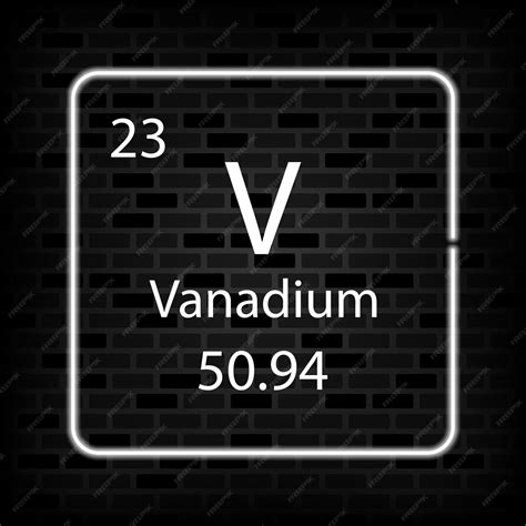 Premium Vector Vanadium Neon Symbol Chemical Element Of The Periodic