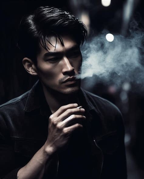 Premium AI Image | handsome serious enigmatic dark man