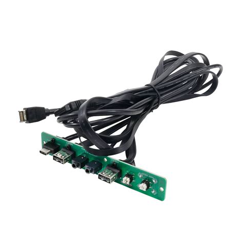 Computer Case Front Panel Dual USB Type C And LED Audio Mic Input Output With Power Switch