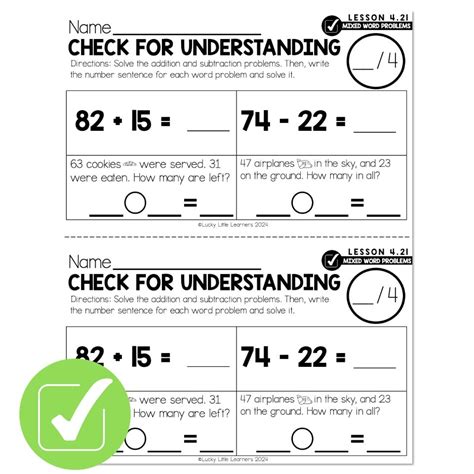 Lucky To Learn Math 1st Grade 2 Digit Addition And Subtraction Worksheets Library