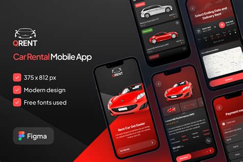 Qrent Car Rental Mobile App Figma Template Figma