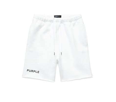 Purple Brand Men Sweatshort Heavy Weight Short White Black P446 Hsww