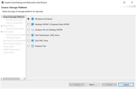 Peer Global File Service Help Cloud Backup And Replication Jobs Creating A Cloud Backup And
