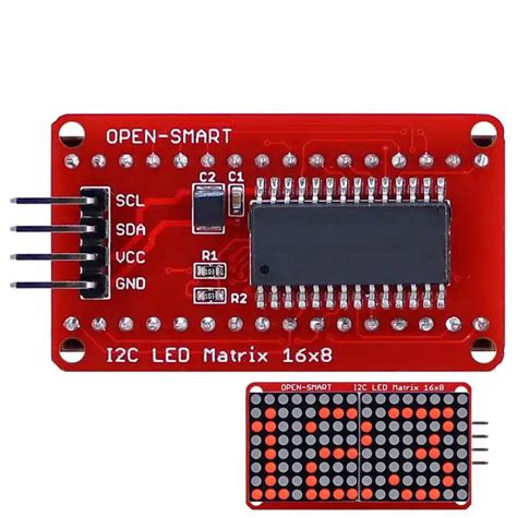 módulo de pantalla de matriz de puntos led i2c matriz de 4 pines led