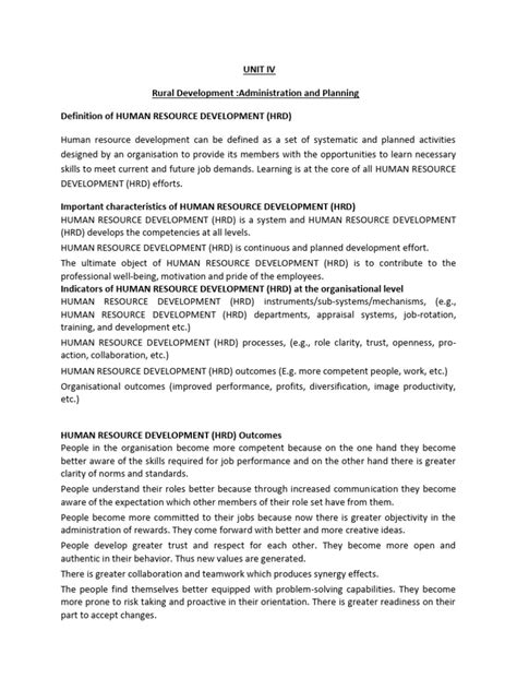 Unit Iv Rural Development Administration And Planning Pdf Human