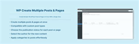 wp create multiple posts and pages plugin —
