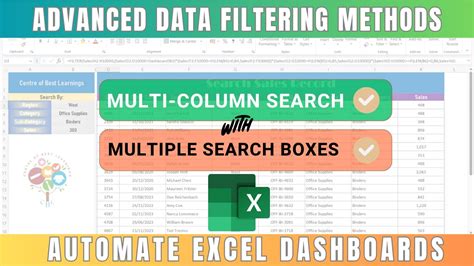 Multi Colum Search With Multiple Dynamic Search Boxes In Excel