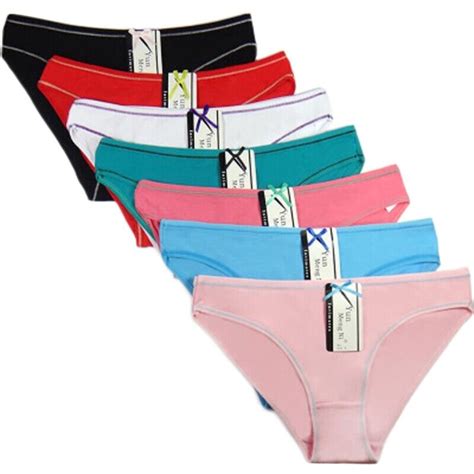 Women Girls Low Waist Letter Print Week Underwear Cotton Blend Panties Briefs Ebay