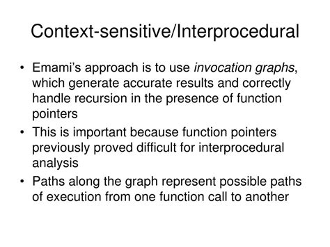 ppt context sensitive interprocedural points to analysis in the