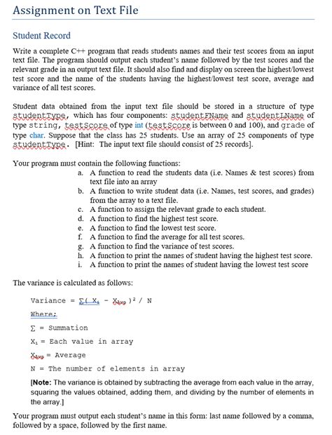 Solved Assignment On Text File Student Record Write A Chegg