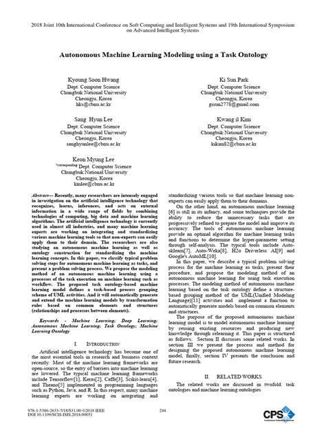 Autonomous Machine Learning Modeling Using A Task Ontology Pdf Conceptual Model Machine