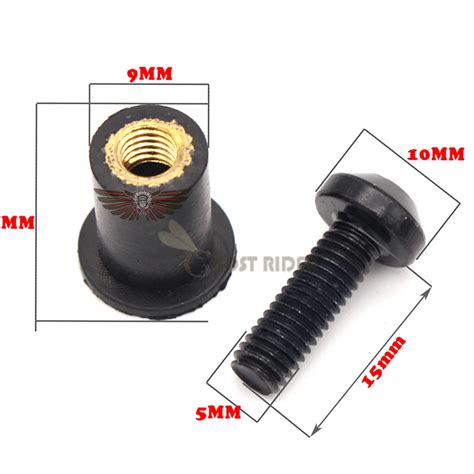 10 шт мотоцикл 5 мм ветрового стекла болты для ветрового стекла винт гайка комплект для