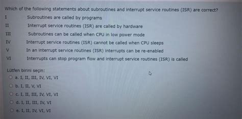 solved which of the following statements about subroutines