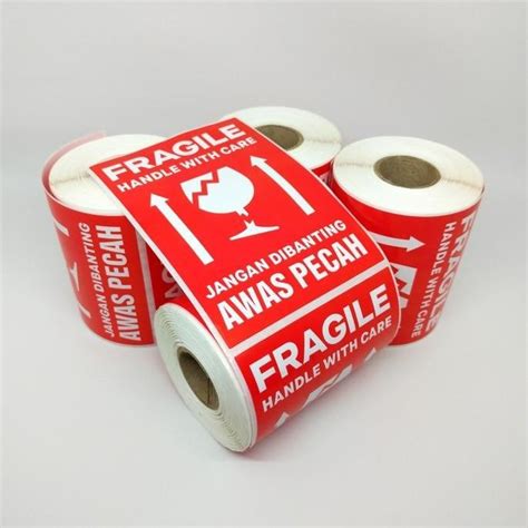 Jual Sticker Fragile Awas Pecah Jangan Dibanting 11 X 8 Cm 1 Roll 200 Pcs Shopee Indonesia