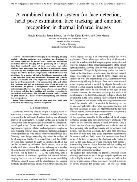 a combined modular system for face detection head pose estimation face