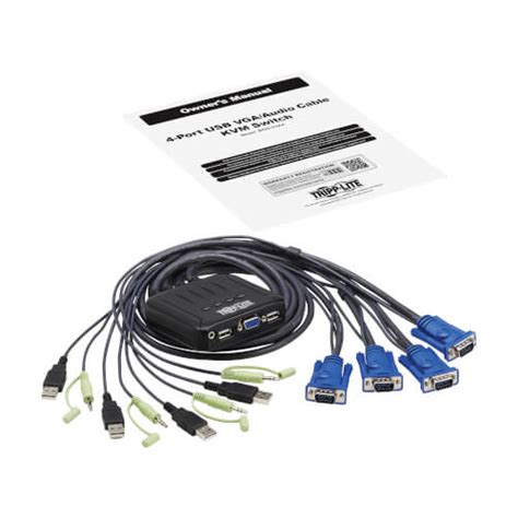 Port VGA KVM Switch Built In VGA USB Audio Cables Eaton