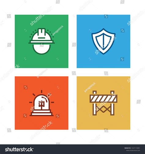 Work Safety Line Icon Set Stock Vector Royalty Free 1327114391