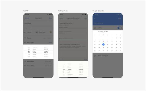 Date Picker Ui Design Best Practices Design Variants And Examples Mobbin