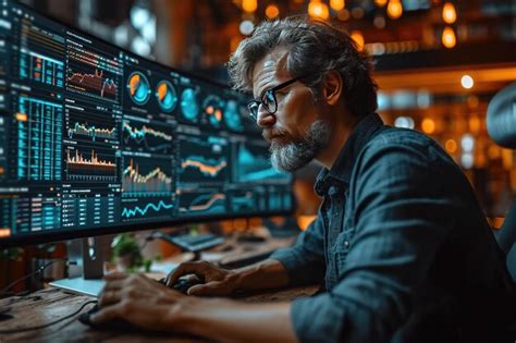 Premium Ai Image An Analyst Uses A Computer And Dashboard For Data