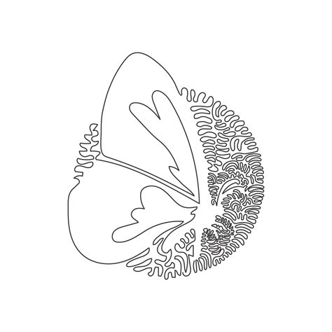 Single One Curly Line Drawing Of Unique Insect Abstract Art Continuous Line Draw Graphic Design