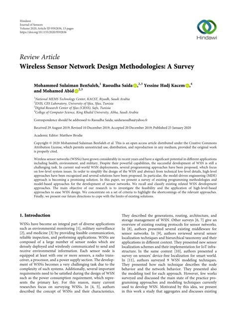 pdf wireless sensor network design methodologies a survey
