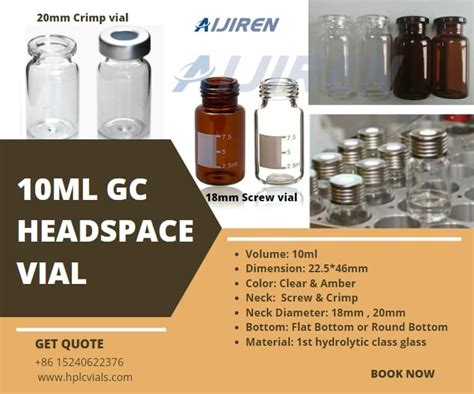 Screw Crimp 10ml Gc Headspace Vial Aijiren Vials For Hplcgc