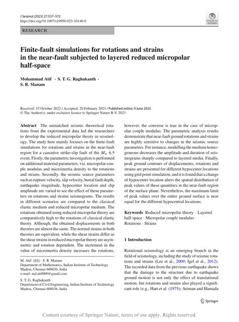 Finite Fault Simulations For Rotations And Strains In The Near Fault Subjected To Layered
