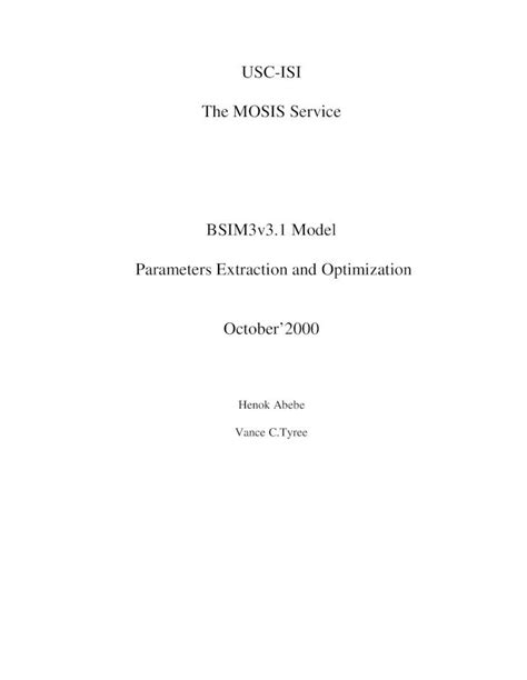 Pdf Bsim3v3 1 Model Parameters Extraction And Optimization Dokumen Tips