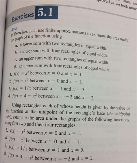 Solved Use Finite Approximations To Estimate The Area Under Chegg