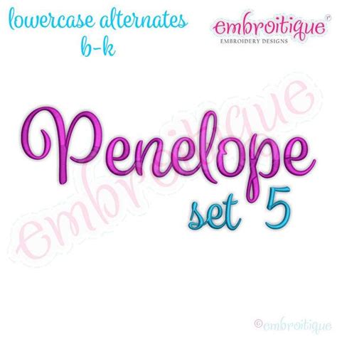 Penelope Set 5 Calligraphy Script Monogram Alphabet Font F Instant Email Delivery Download