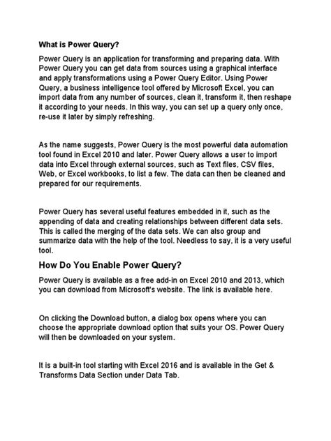 Power Query Notes Pdf
