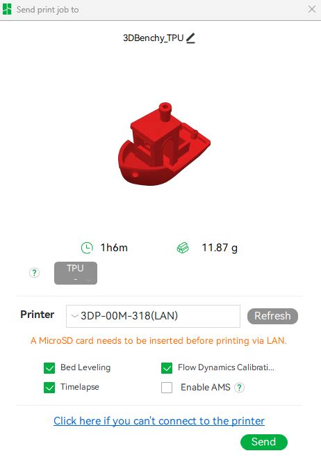 Can Connect But Cannot Upload Print Files To X1c Bambu Lab X1c