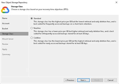 step 5 specify object storage class settings user guide for
