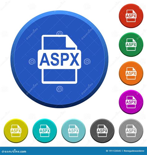 Aspx File Format Beveled Buttons Stock Vector Illustration Of Data