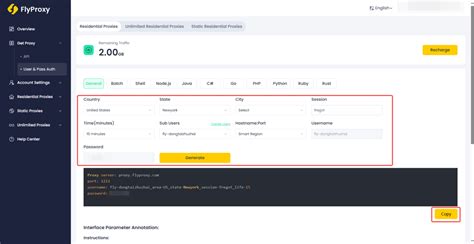 user and pass auth flyproxy