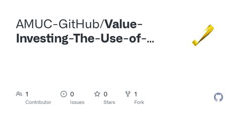 Github Amuc Githubvalue Investing The Use Of Historical Financial Statement Information To