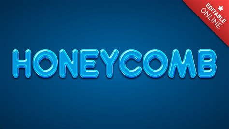 Honeycomb | Blue Metallic Chrome | Text Effect Generator