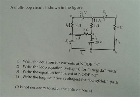 Solved A Multi Loop Circuit Is Shown In The Figure 24 V E2