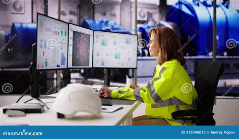 Engineer Operators Using Scada System Stock Image Image Of Elder