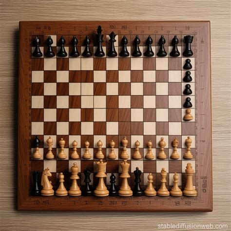 Numbered 2d Wooden Chess Board Stable Diffusion Online