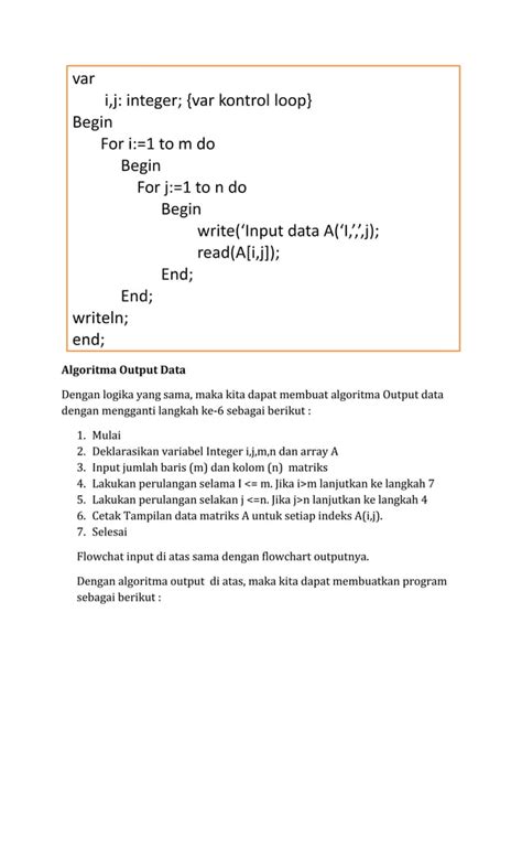 Program Input Dan Output Data Matrik Pdf