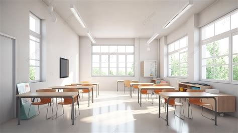 내부가 비어 있는 현대적인 흰색 학교 교실의 3d 렌더링 교실 배경 학교 의자 수업 배경 배경 일러스트 및 사진 무료 다운로드 Pngtree