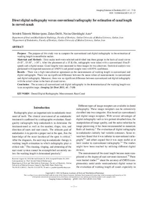 Pdf Direct Digital Radiography Versus Conventional Radiography Assessment Of Visibility Of